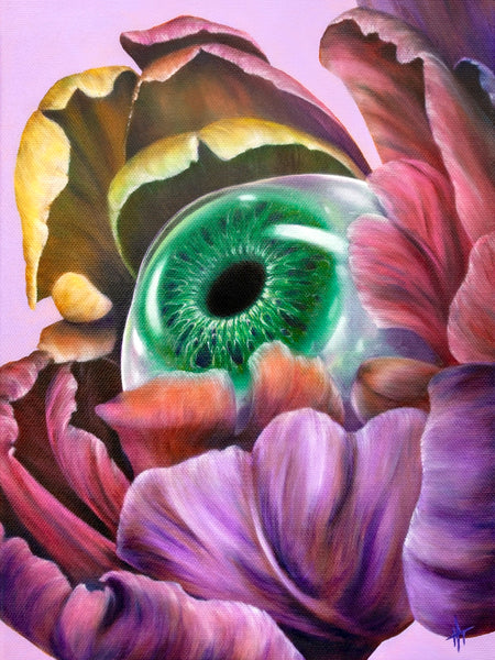 "Budding Perception in Emerald" by Holli Michener $185 – Deep Ellum Art Company