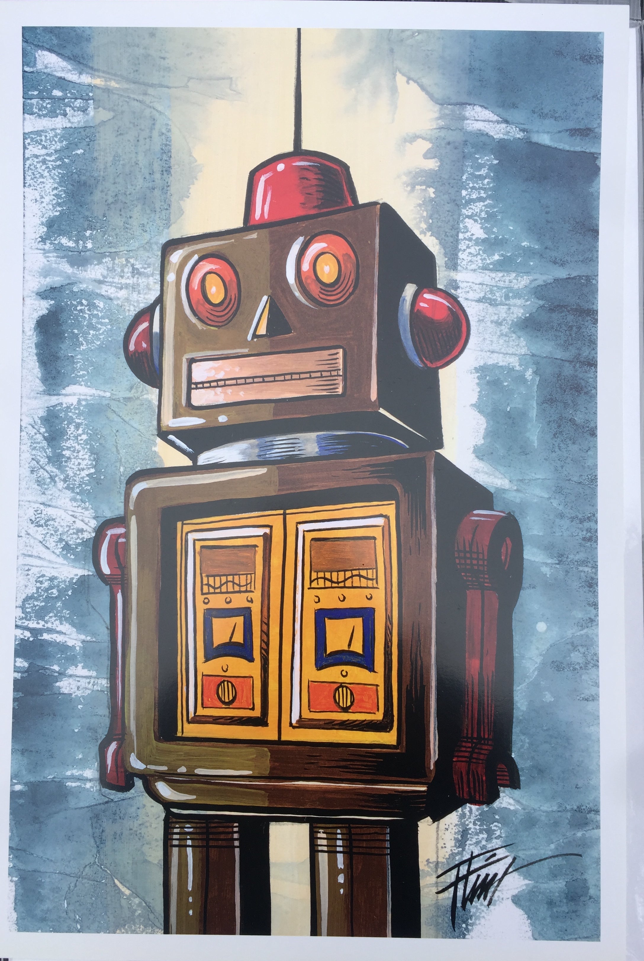 "Robot" print by William ‘Bubba’ Flint $45 – Deep Ellum Art Company
